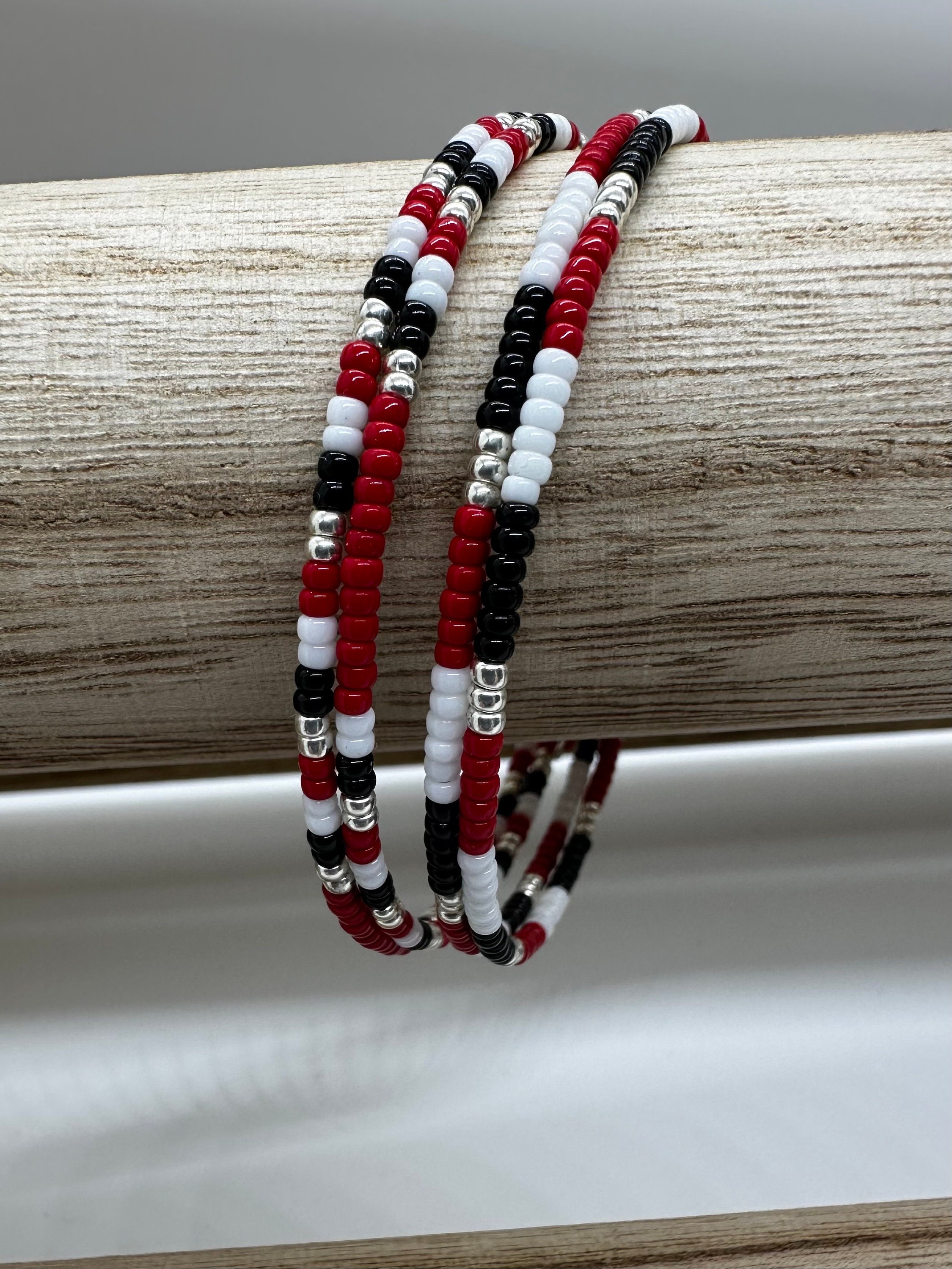Atlanta Falcons Miyuki Seed Bead Memory Wire Bracelet Set, Stackable ...
