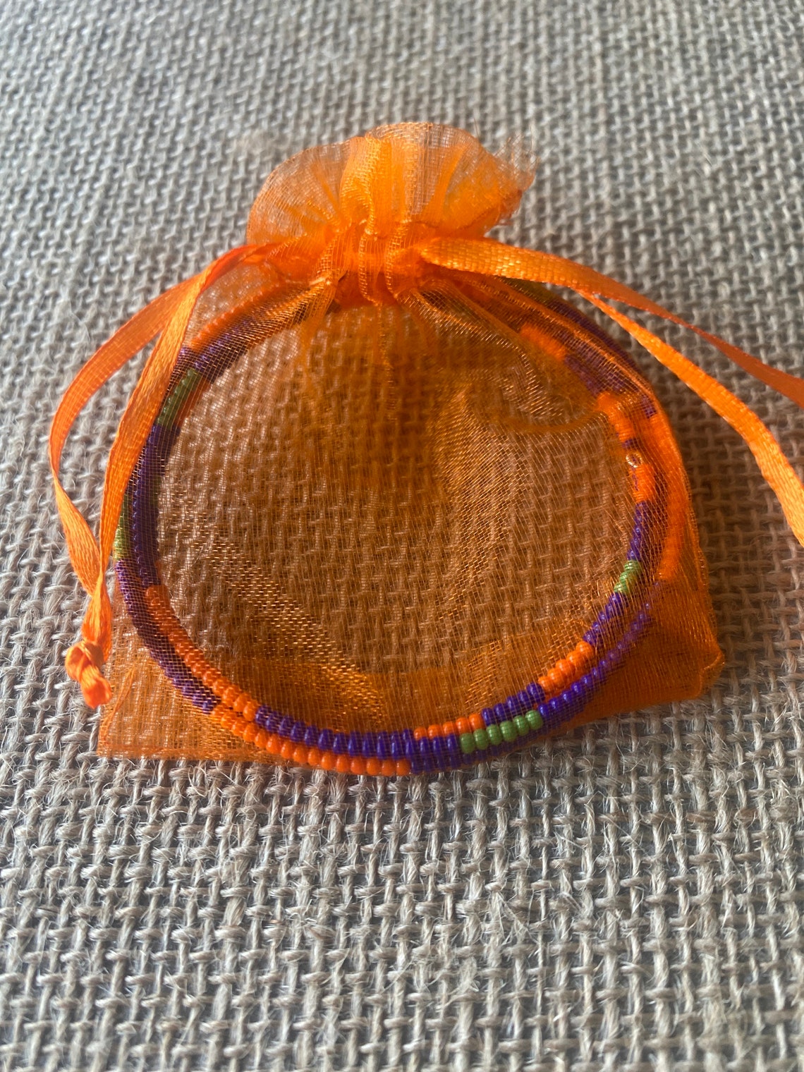 Florida Gators/ Glass Seed Bead Memory Wire Bracelet/ 2 Piece Set ...