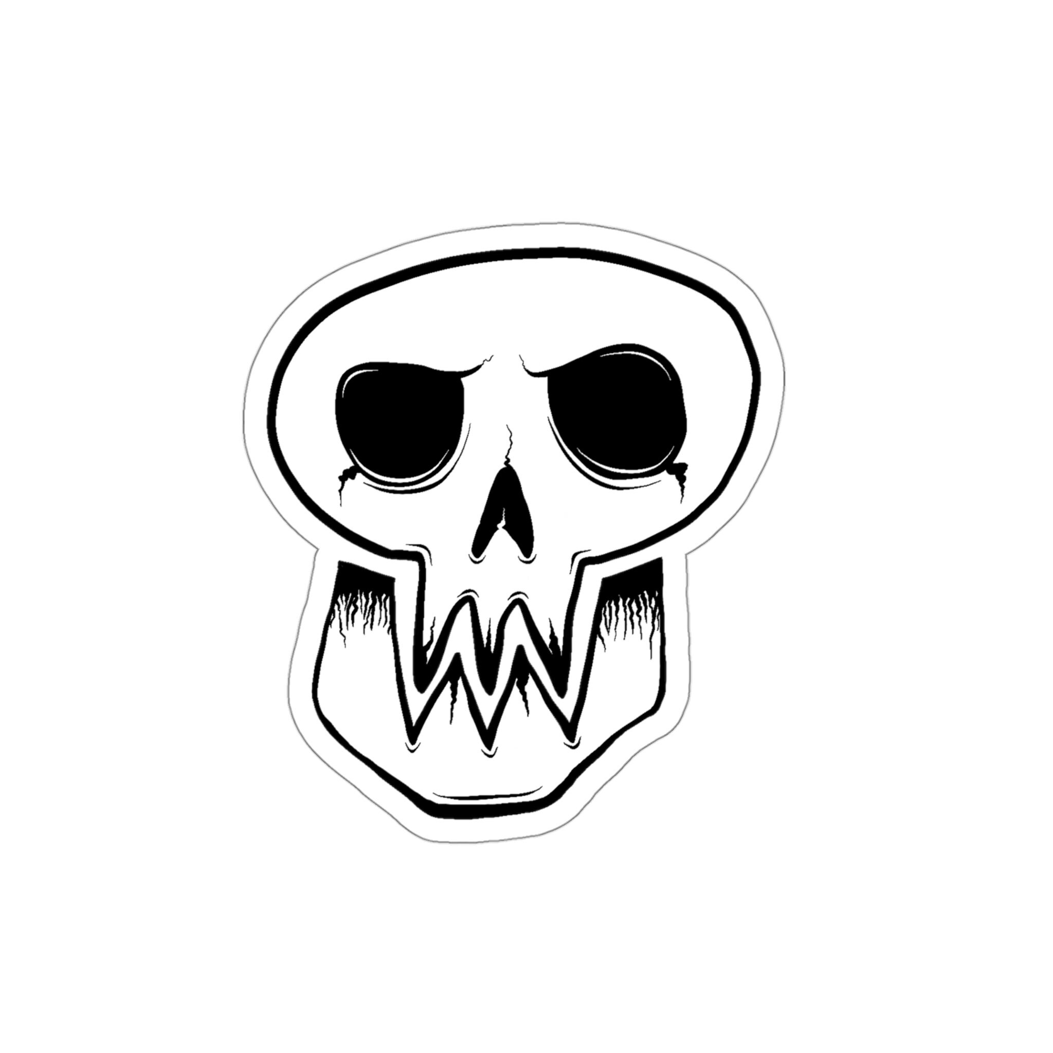 Vinyl Spooky Skull Sticker, Skull Sticker, Vinyl Sticker, Skeleton ...