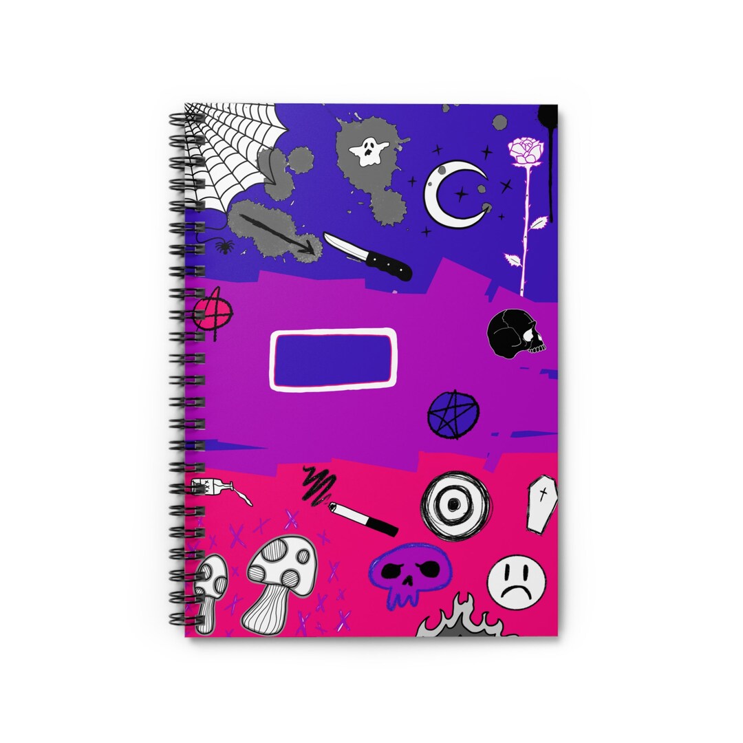 The Outrun Doodles Spiral Notebook, Decorative Notebook, Doodle Journal ...