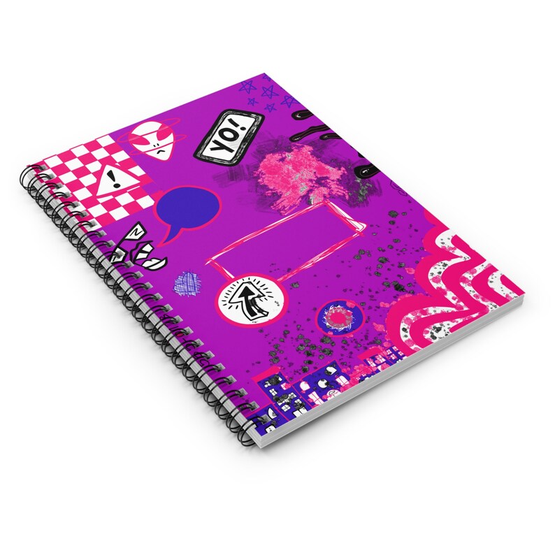 The Outrun Doodles Spiral Notebook, Decorative Notebook, Doodle Journal ...