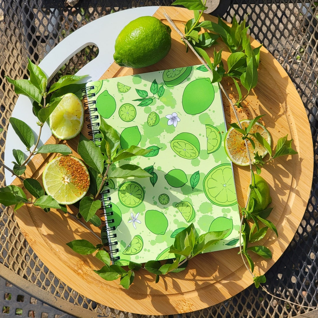 FRUIT SALAD LIME, Lime Spiral Notebook, Lime Notebook, Lime Print ...