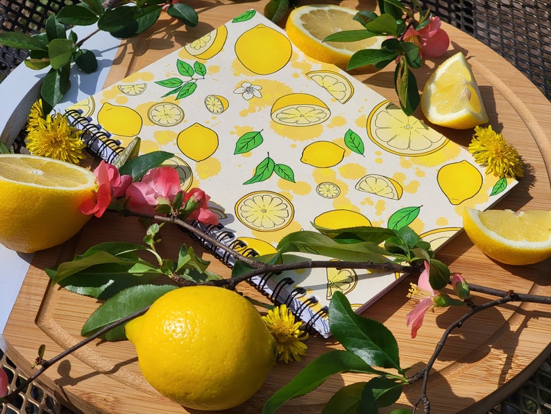 FRUIT SALAD LEMON, Lemon Spiral Notebook, Lemon Notebook, Lemon Print ...