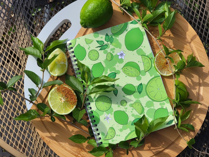 FRUIT SALAD LIME, Lime Spiral Notebook, Lime Notebook, Lime Print ...