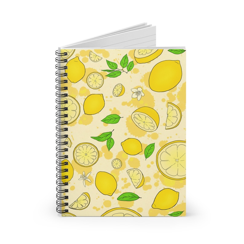 FRUIT SALAD LEMON, Lemon Spiral Notebook, Lemon Notebook, Lemon Print ...