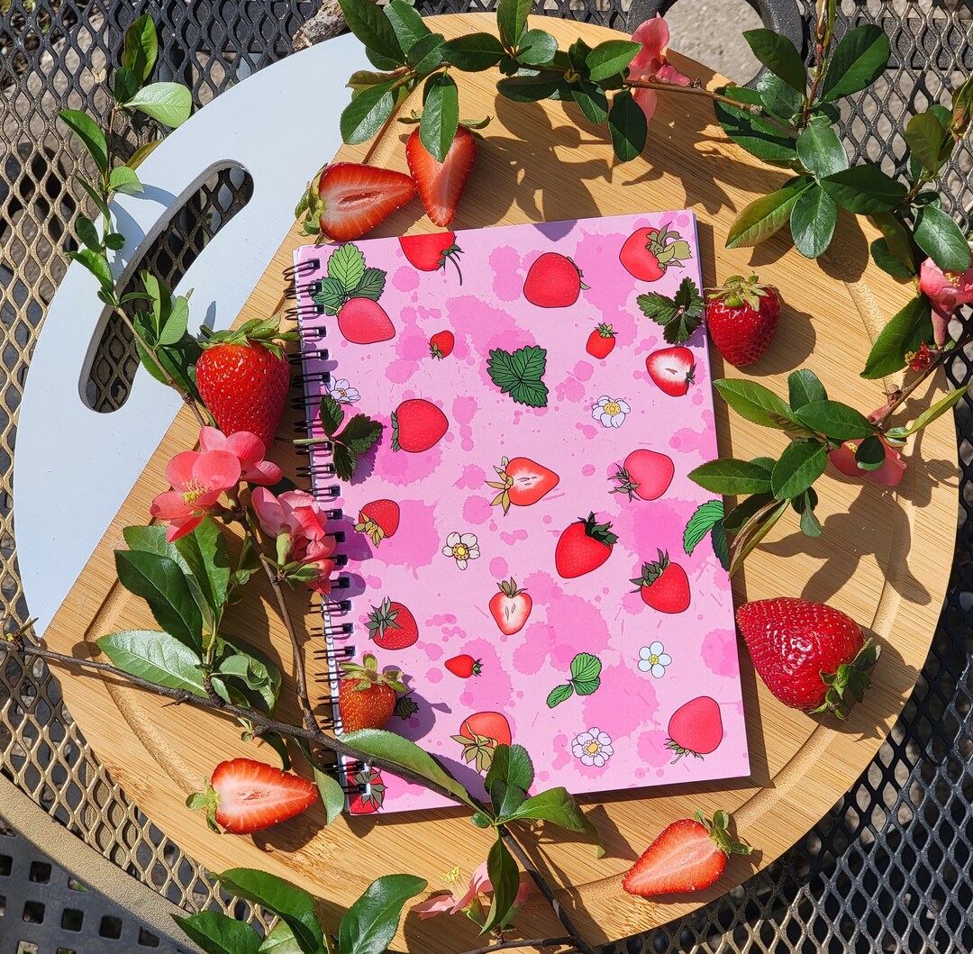 FRUIT SALAD STRAWBERRY, Strawberry Spiral Notebook, Strawberry Notebook ...