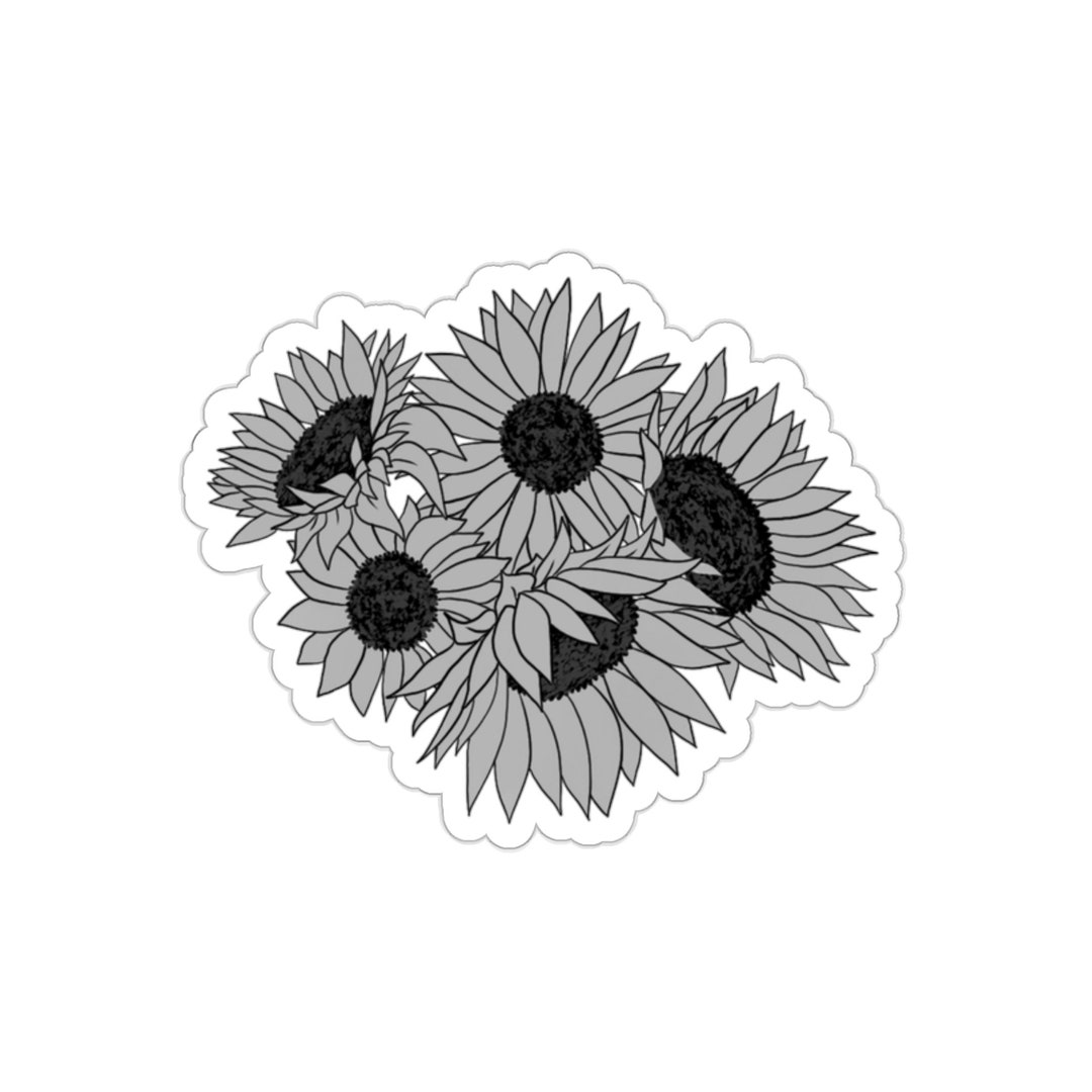 Vinyl Sunflower Bunch Sticker, Sunflower Sticker, Waterproof Sticker ...