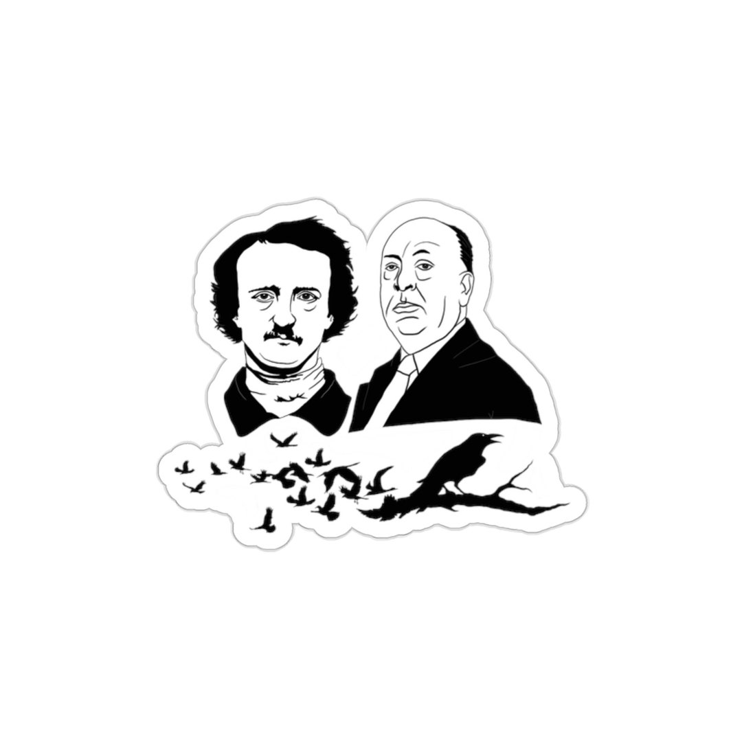 Vinyl Macabre Duo Sticker, Edgar Allen Poe Sticker, Alfred Hitchcock ...