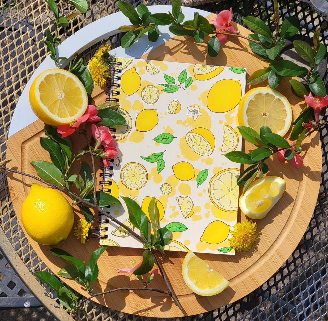 FRUIT SALAD LEMON, Lemon Spiral Notebook, Lemon Notebook, Lemon Print ...