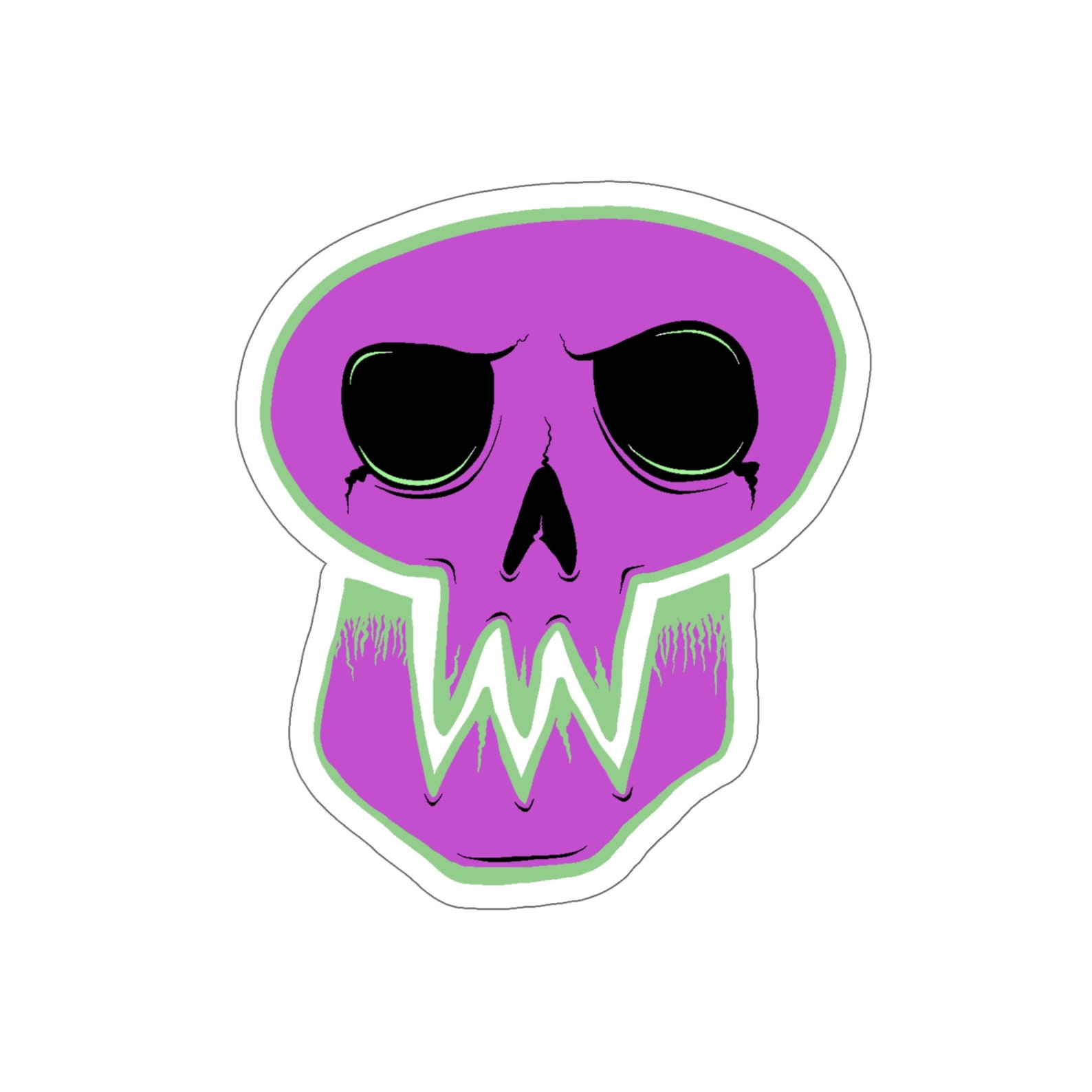 The Pastel Skull Sticker, Vinyl Spooky Skull Sticker, Skull Sticker ...