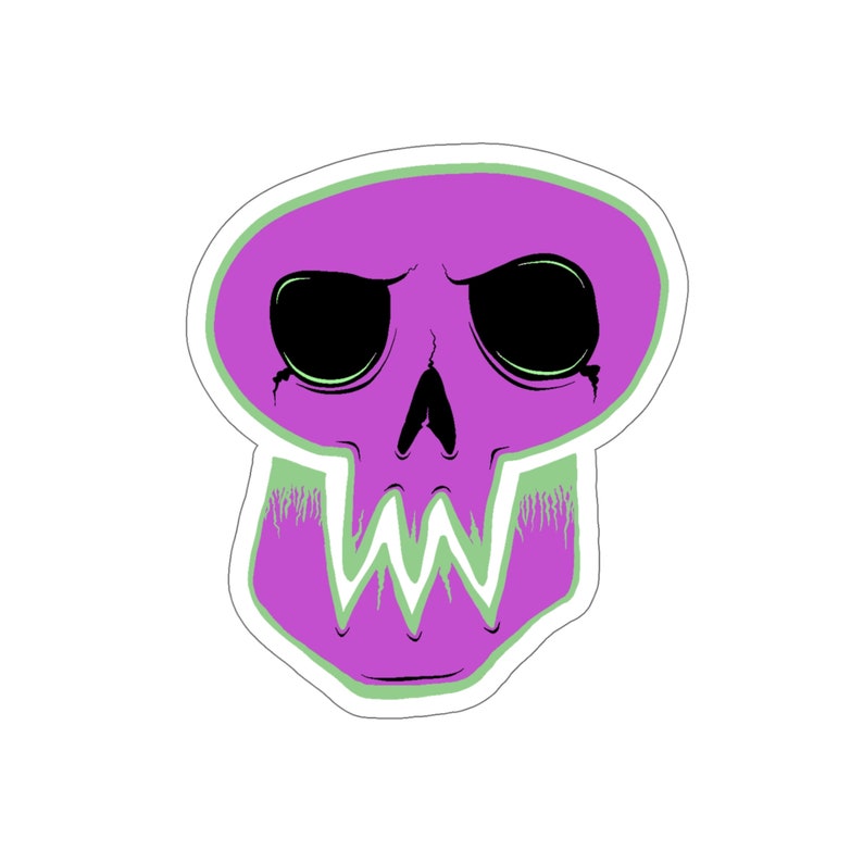 The Pastel Skull Sticker, Vinyl Spooky Skull Sticker, Skull Sticker ...