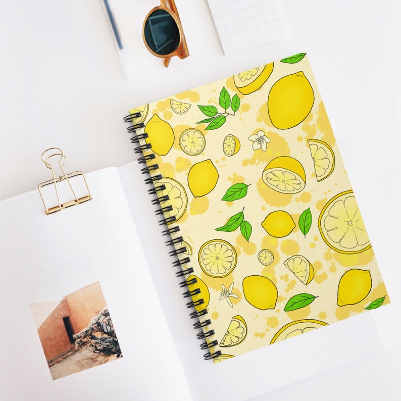 FRUIT SALAD LEMON, Lemon Spiral Notebook, Lemon Notebook, Lemon Print ...