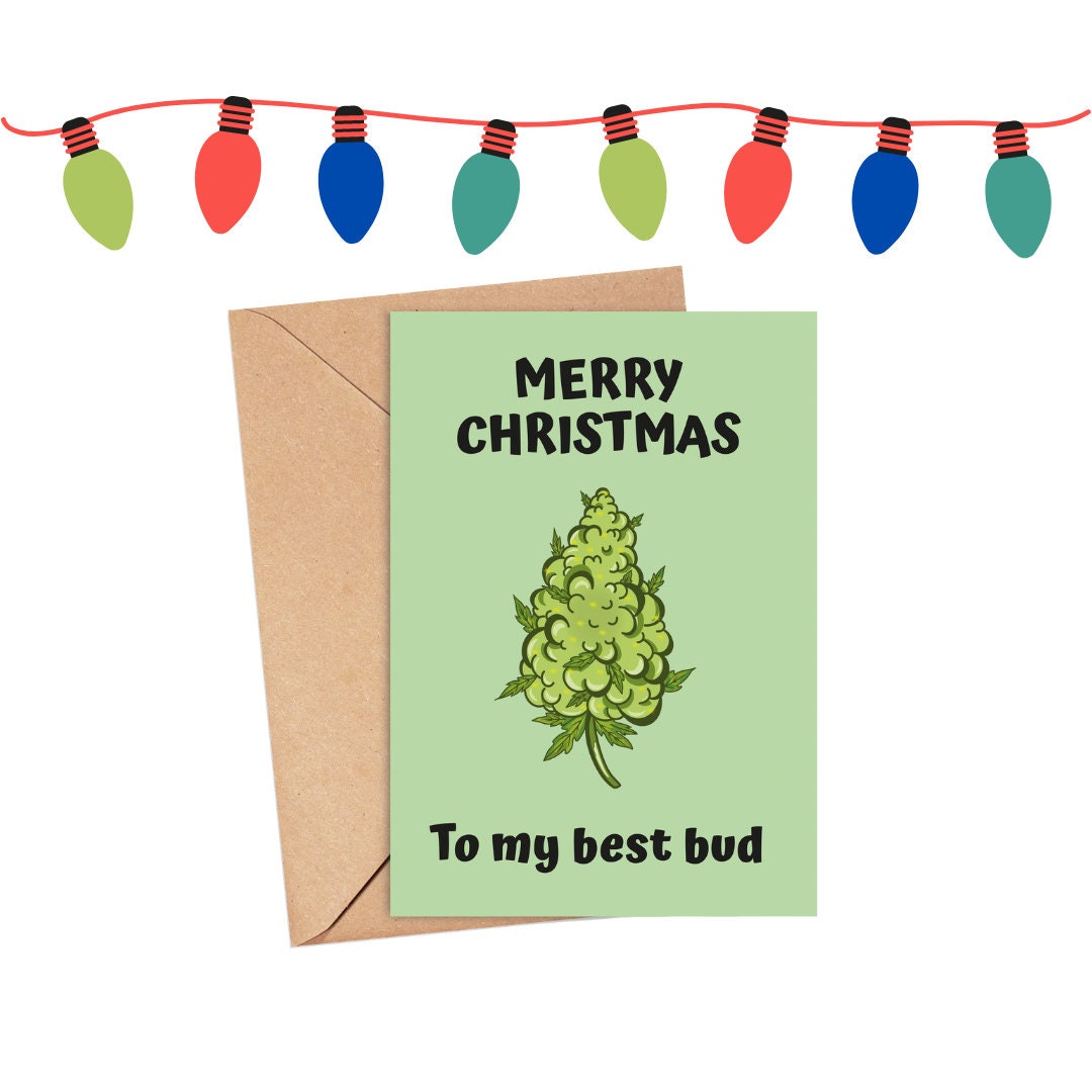 Funny Weed Christmas Card Christmas Tree Card Stoner Christmas Card for ...