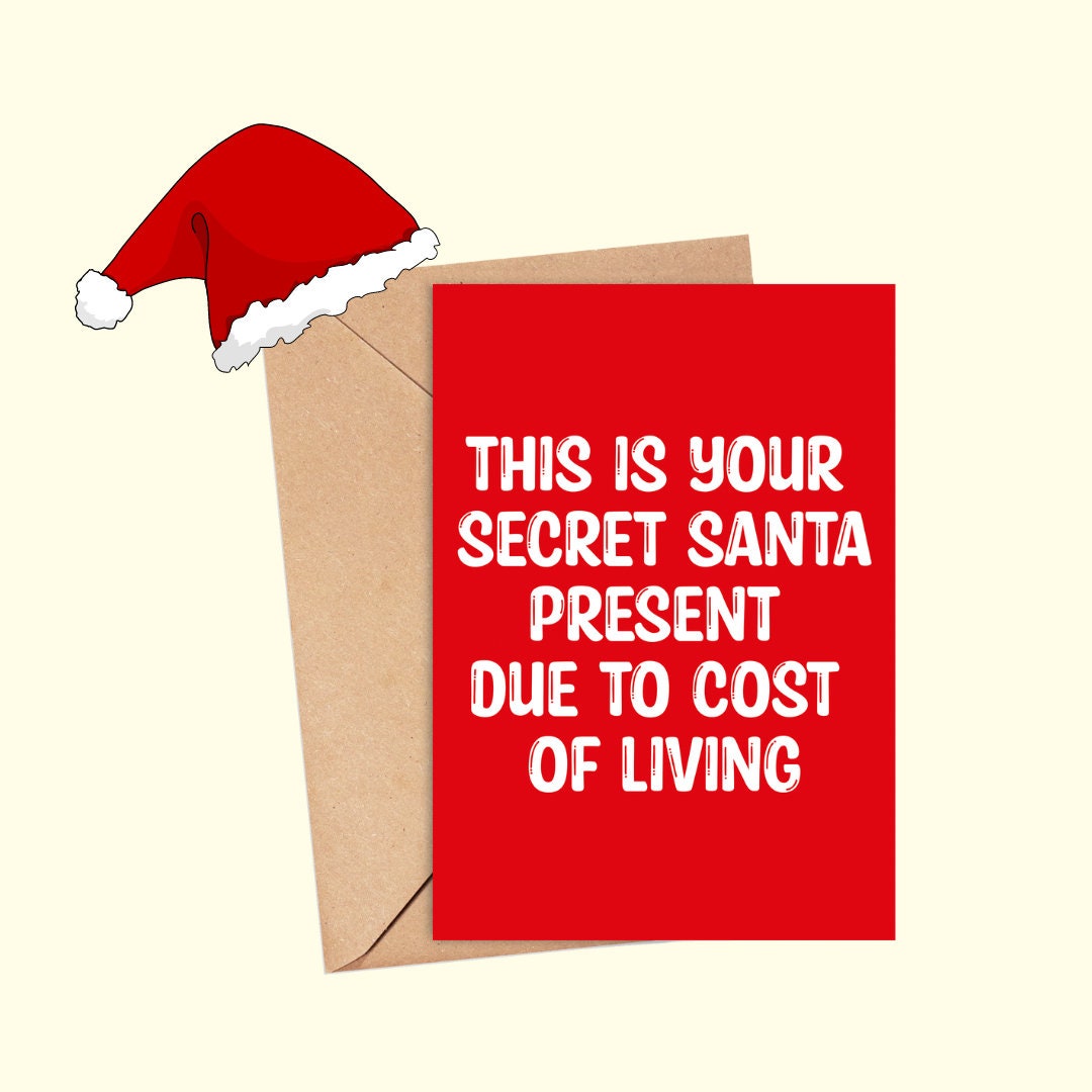 Secret Santa T Secret Santa Card Secret Santa Present Funny Christmas Card Christmas Card For