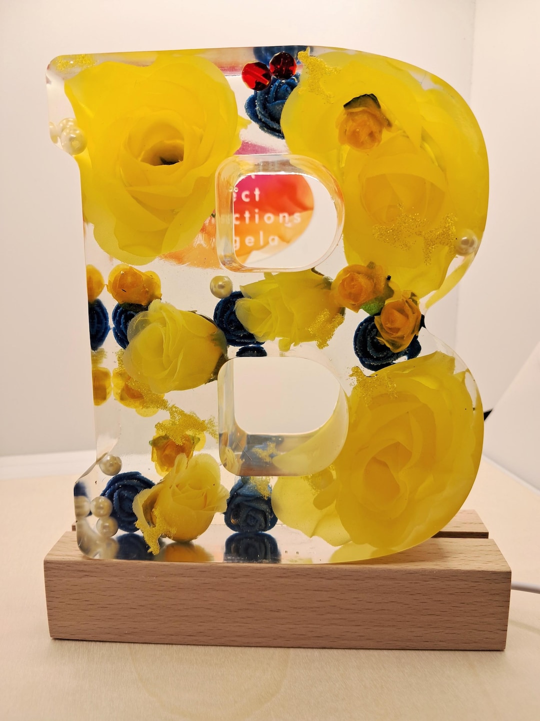 Sigma Gamma Rho Inspired Resin Letter Block With LED Pedestal, Floral ...