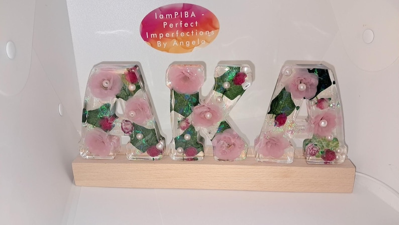 Sorority Inspired Resin Letter Block. 11.91 Inches Long. LED Wood ...