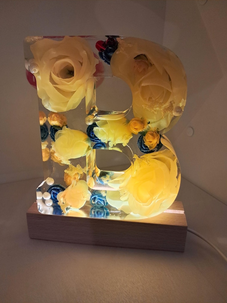 Sigma Gamma Rho Inspired Resin Letter Block With LED Pedestal, Floral ...
