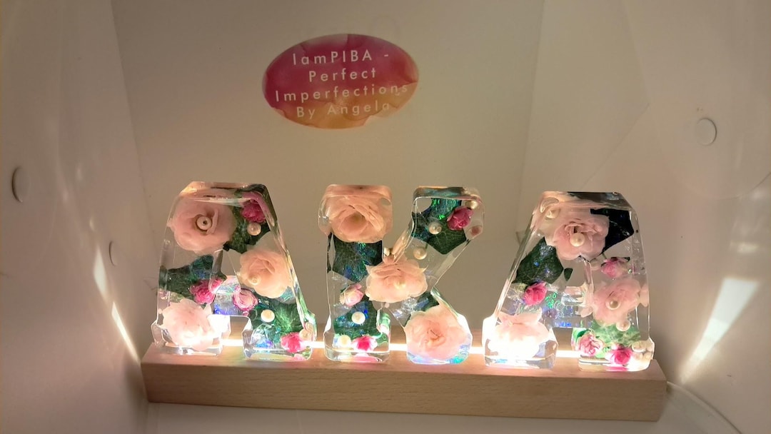 Sorority Inspired Resin Letter Block. 11.91 Inches Long. LED Wood ...