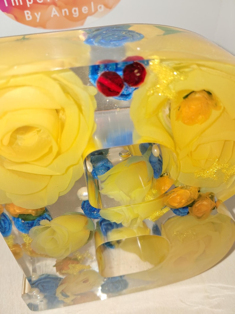 Sigma Gamma Rho Inspired Resin Letter Block With LED Pedestal, Floral ...