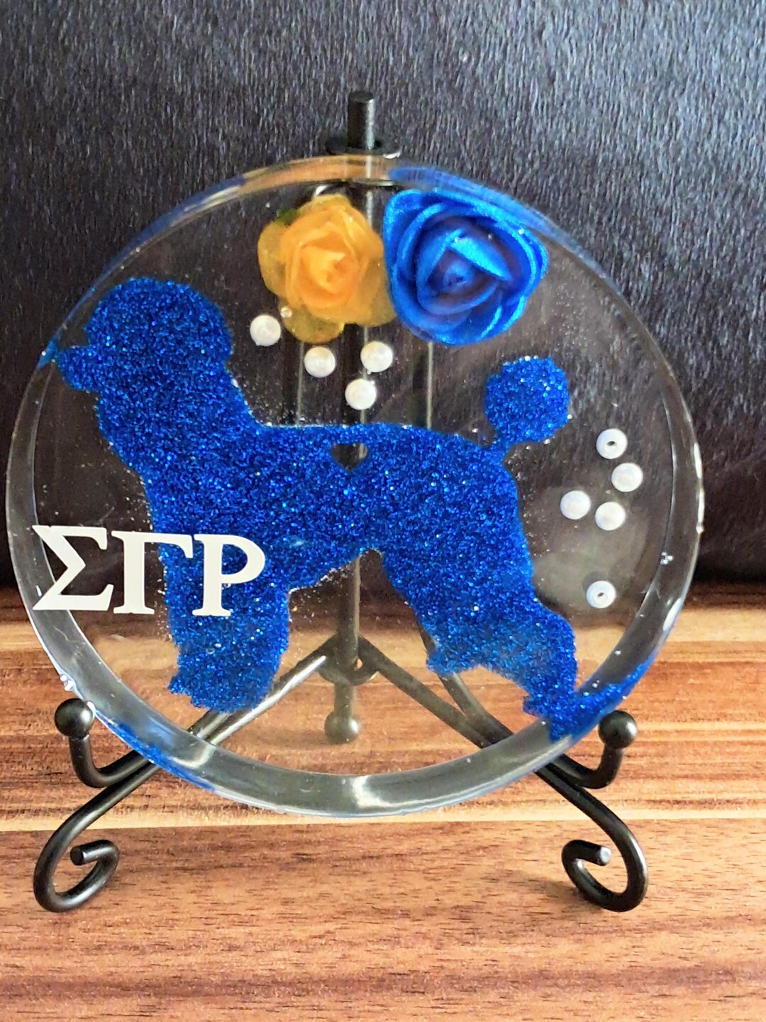 Sigma Gamma Rho Inspired Resin | Block Adorned W/poodle, Artificial ...