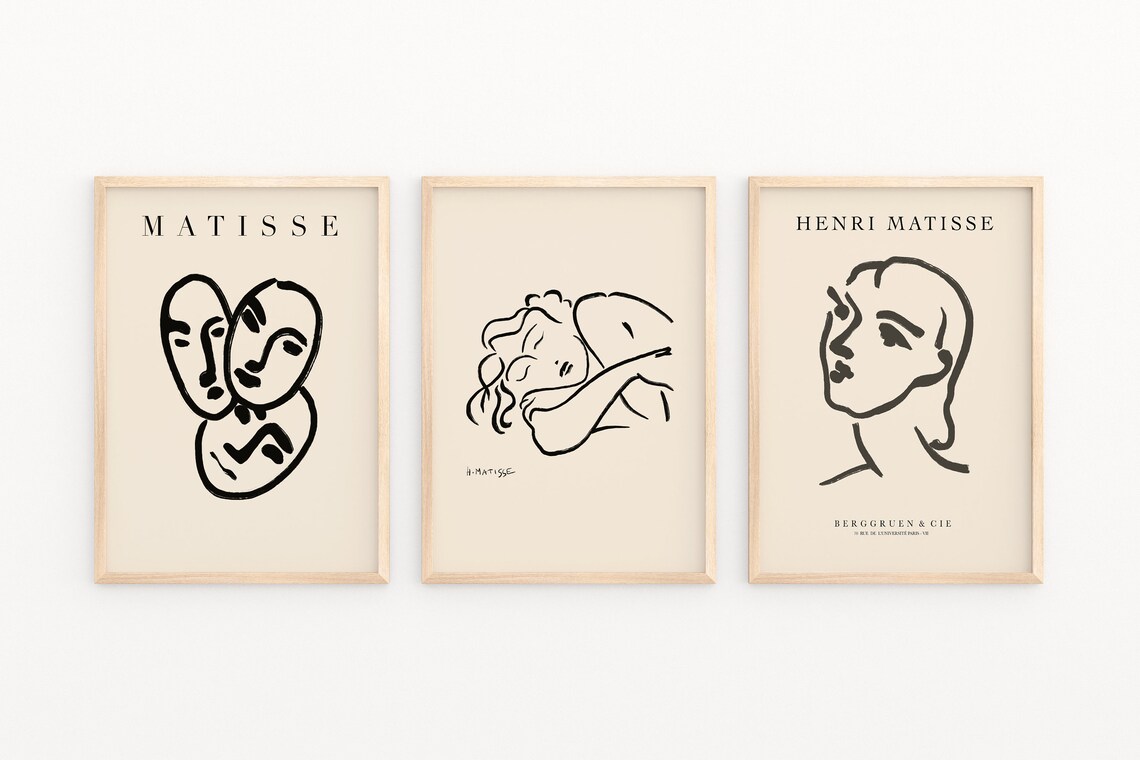 Triptych Wall Art Matisse Print Set of 3 Gallery Wall Set - Etsy