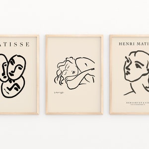 Triptych Wall Art, Matisse Print Set of 3, Gallery Wall Set, Exhibition ...