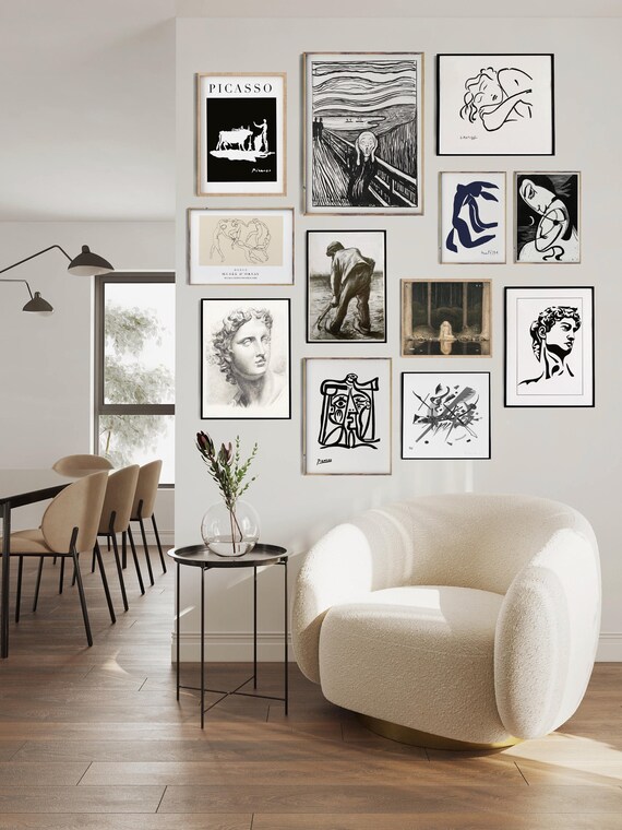 Set of 12 Prints Black and White Gallery Wall Set Poster - Etsy