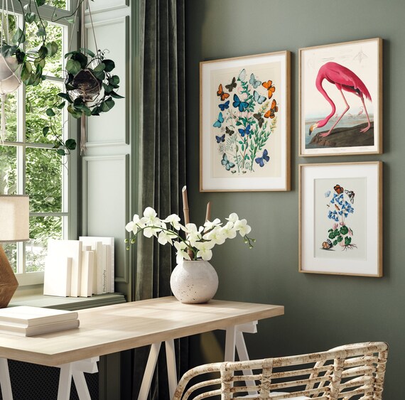Posters Aesthetic Set of 3 Printsbutterfly Posterfamous Art - Etsy