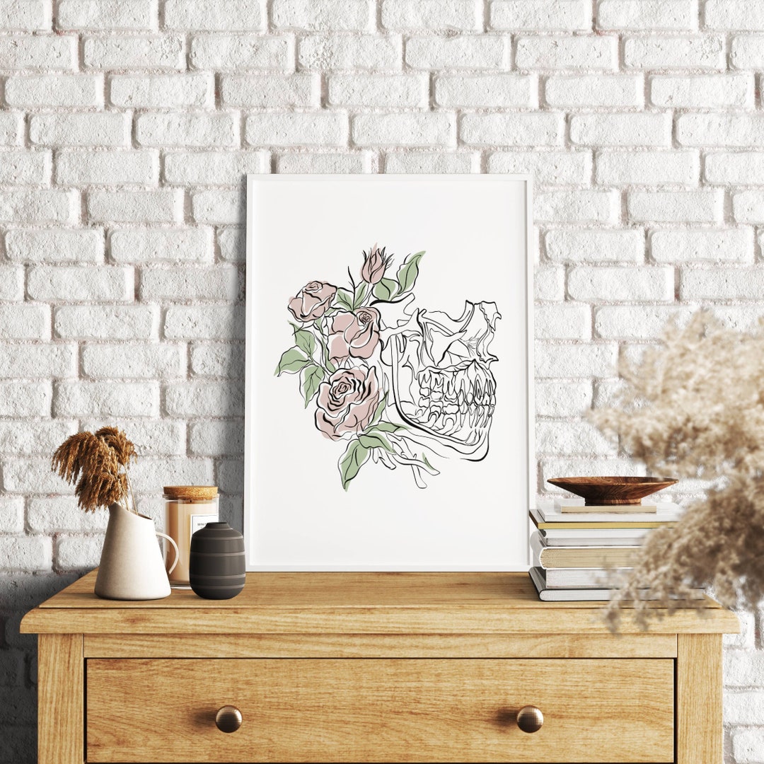 Human Anatomy Wall Art, Floral Anatomy Art, Anatomy Poster, Anatomical ...