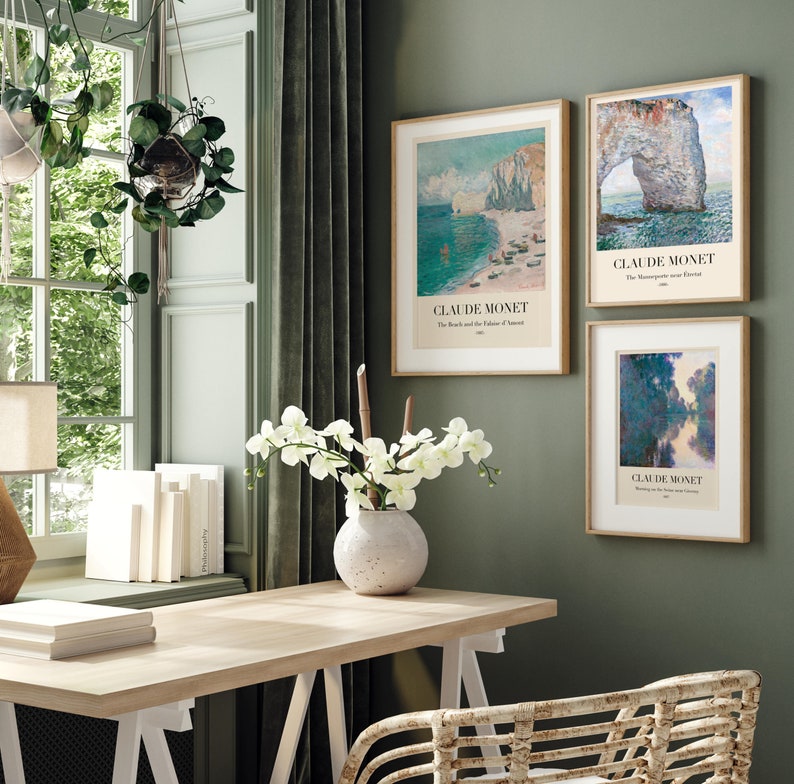 Monet Gallery Wall Set Claude Monet Poster Set Vintage Print | Etsy