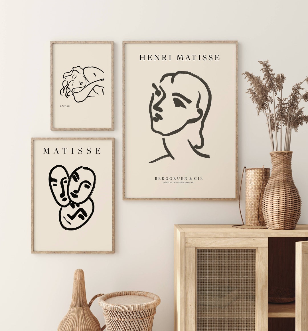 Triptych Wall Art, Matisse Print Set of 3, Gallery Wall Set, Exhibition ...