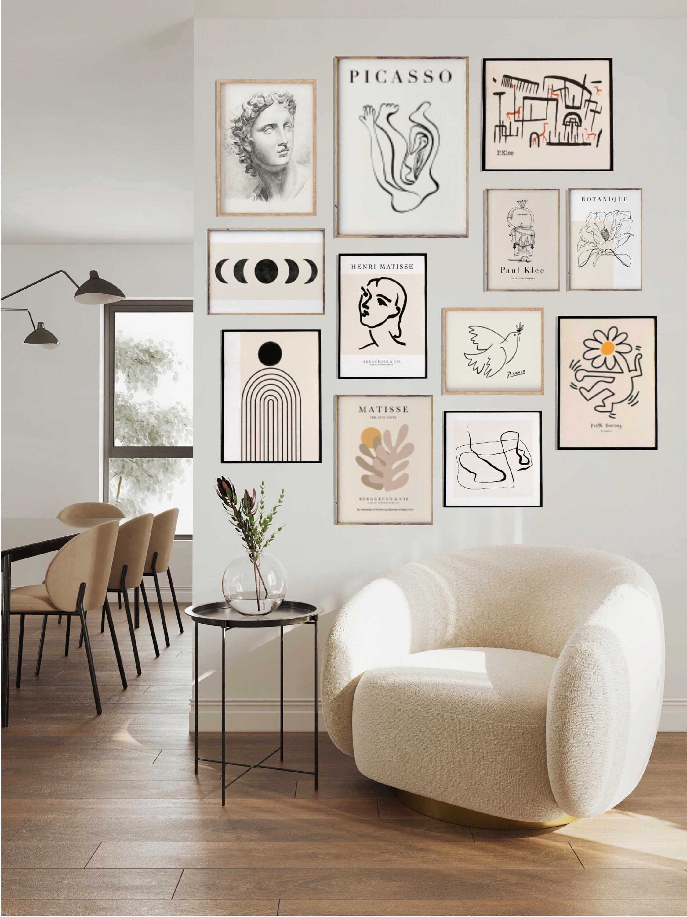 Gallery Wall Art Set of 12, Keith Haring Picasso Matisse Print Set ...