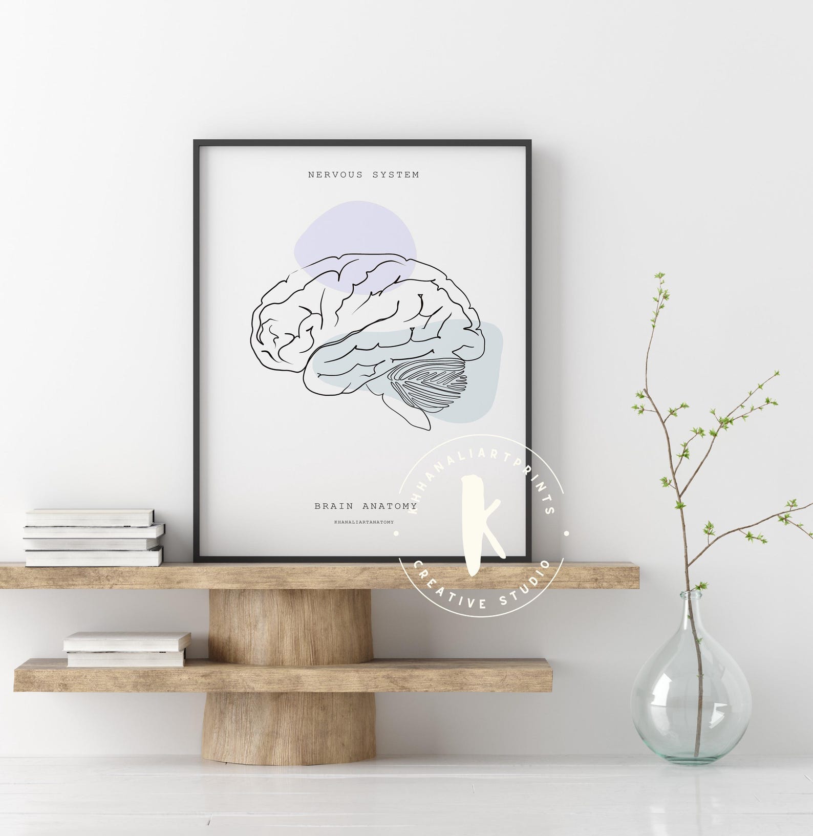 Minimalist Nervous System Anatomy Print - Neurology Art (digital ...