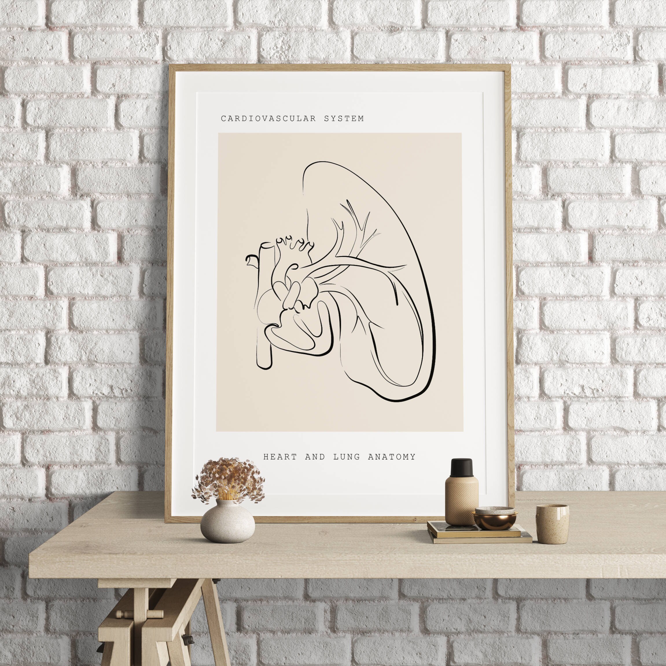 Anatomy Wall Art, Heart Anatomy Print, Cardiovascular System Print ...