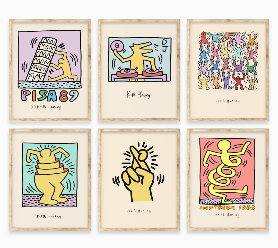 Set of 6 Keith Haring Prints, Keith Haring Poster, Pop Art Poster ...