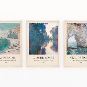 Monet Gallery Wall Set, Claude Monet Poster Set, Vintage Print Set of 3 ...