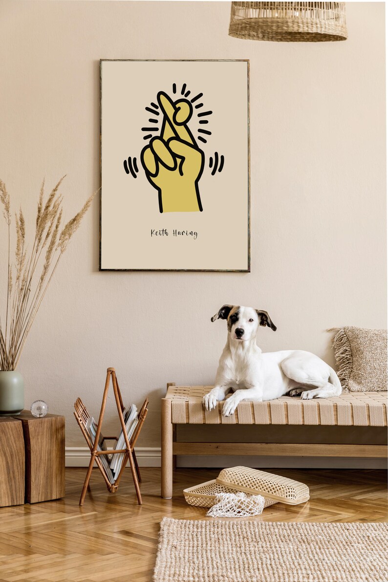 Exhibition Wall Art Keith Haring Print Pastel Pop Art - Etsy