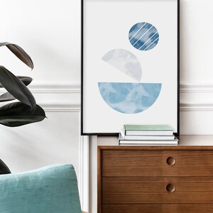 Blue Gallery Wall Set, Light Blue Wall Art, Pale Pastel Blue, Bedroom ...