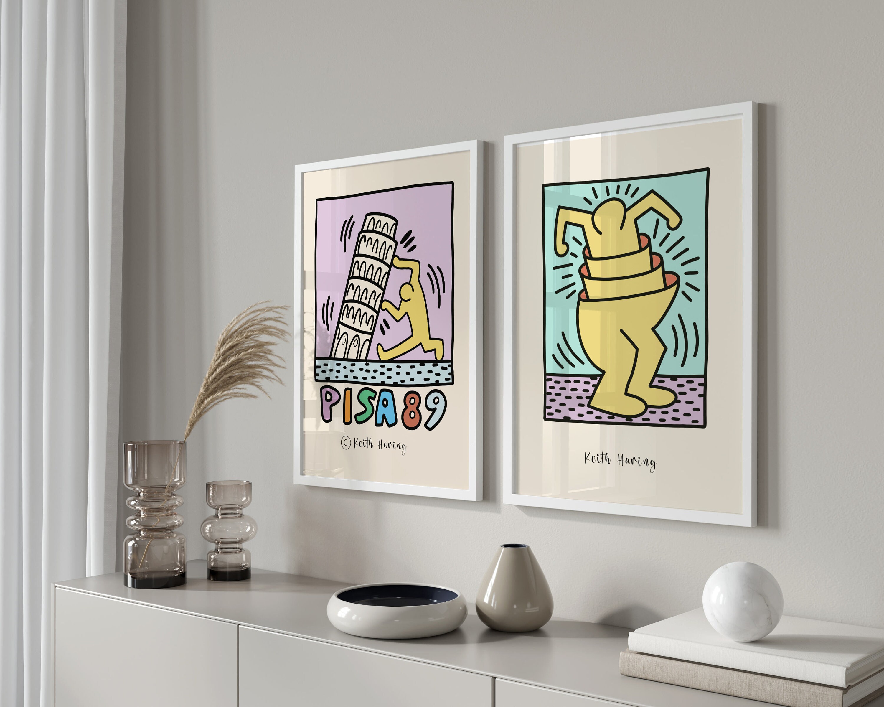 Keith Haring Poster Set, Gallery Wall Art Set, Set of 9 Prints, Pop Art ...