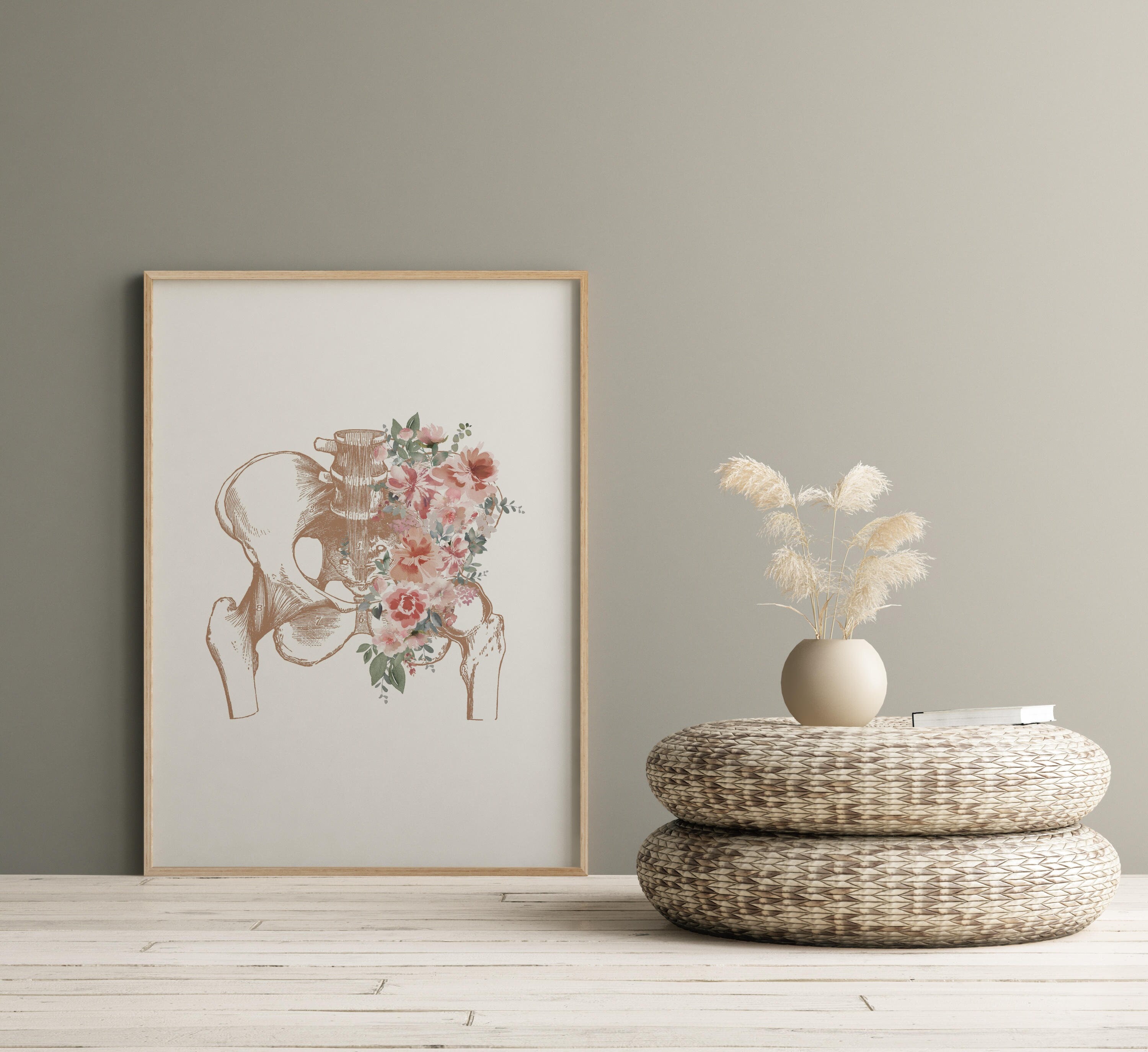 Floral Pelvis Anatomy Art Print, Chiropractor Gift (digital Download ...