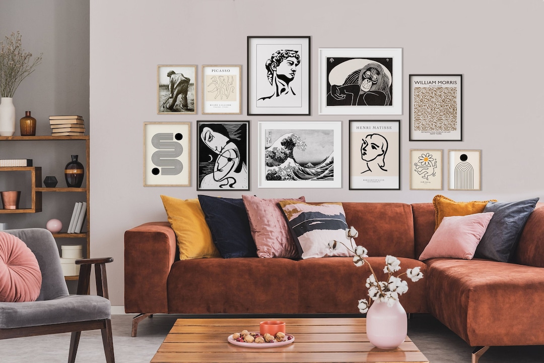 Gallery Wall Bundle, Poster Set, Black and White Print Set, Trendy Wall ...