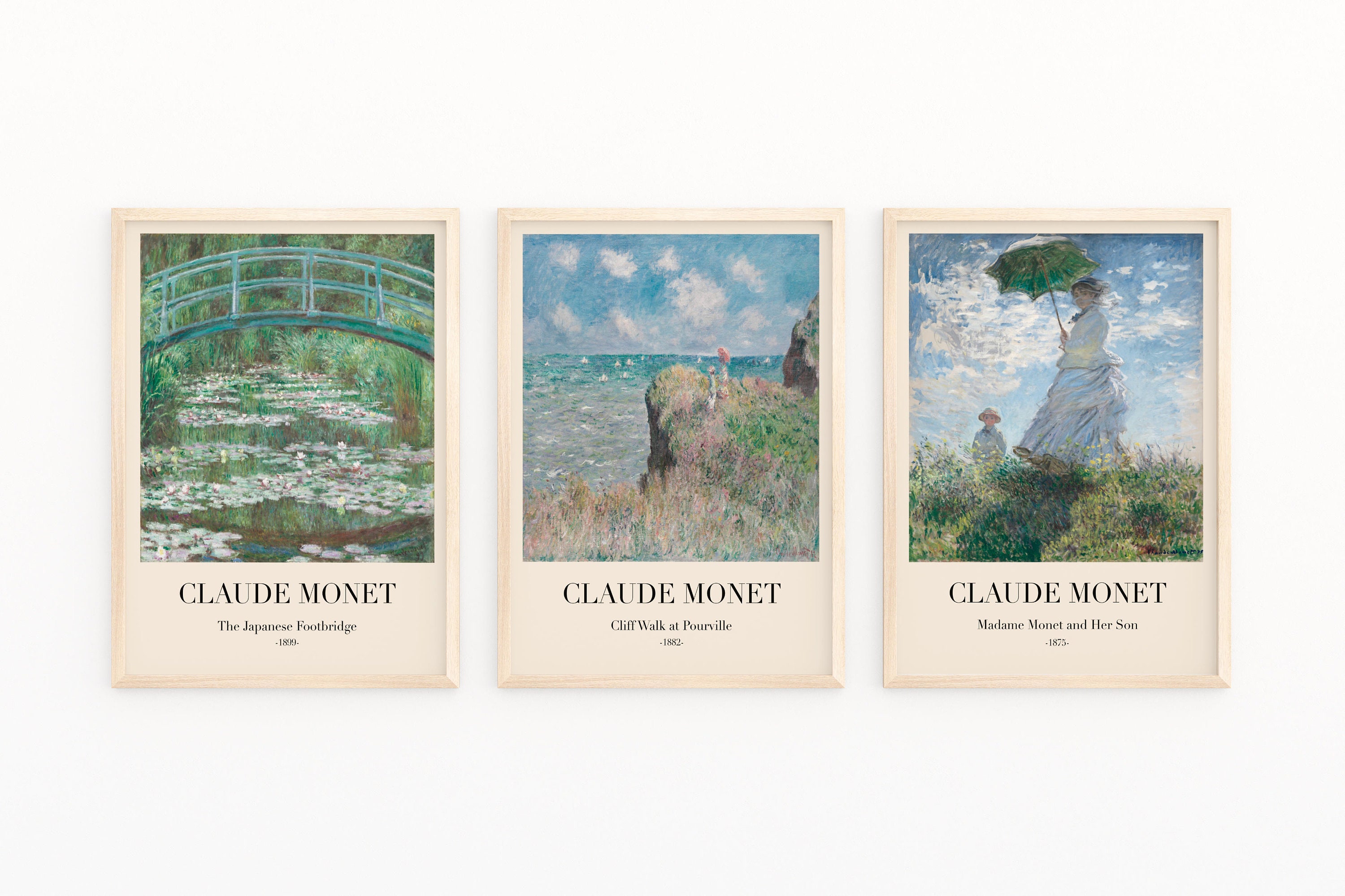 Monet Print Set of 9, Claude Monet Gallery Wall Art Set, Vintage ...