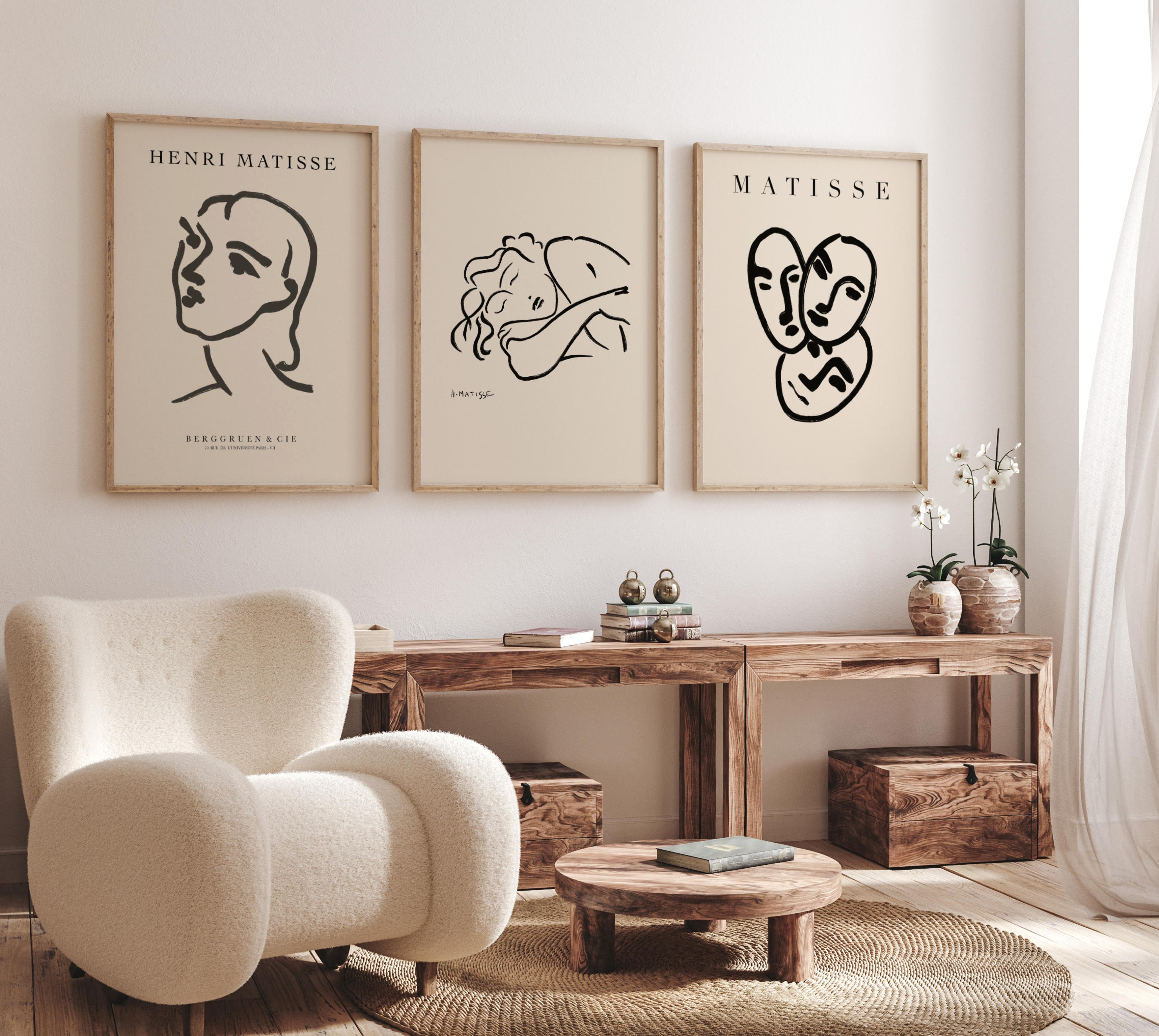 Triptych Wall Art Matisse Print Set of 3 Gallery Wall Set - Etsy