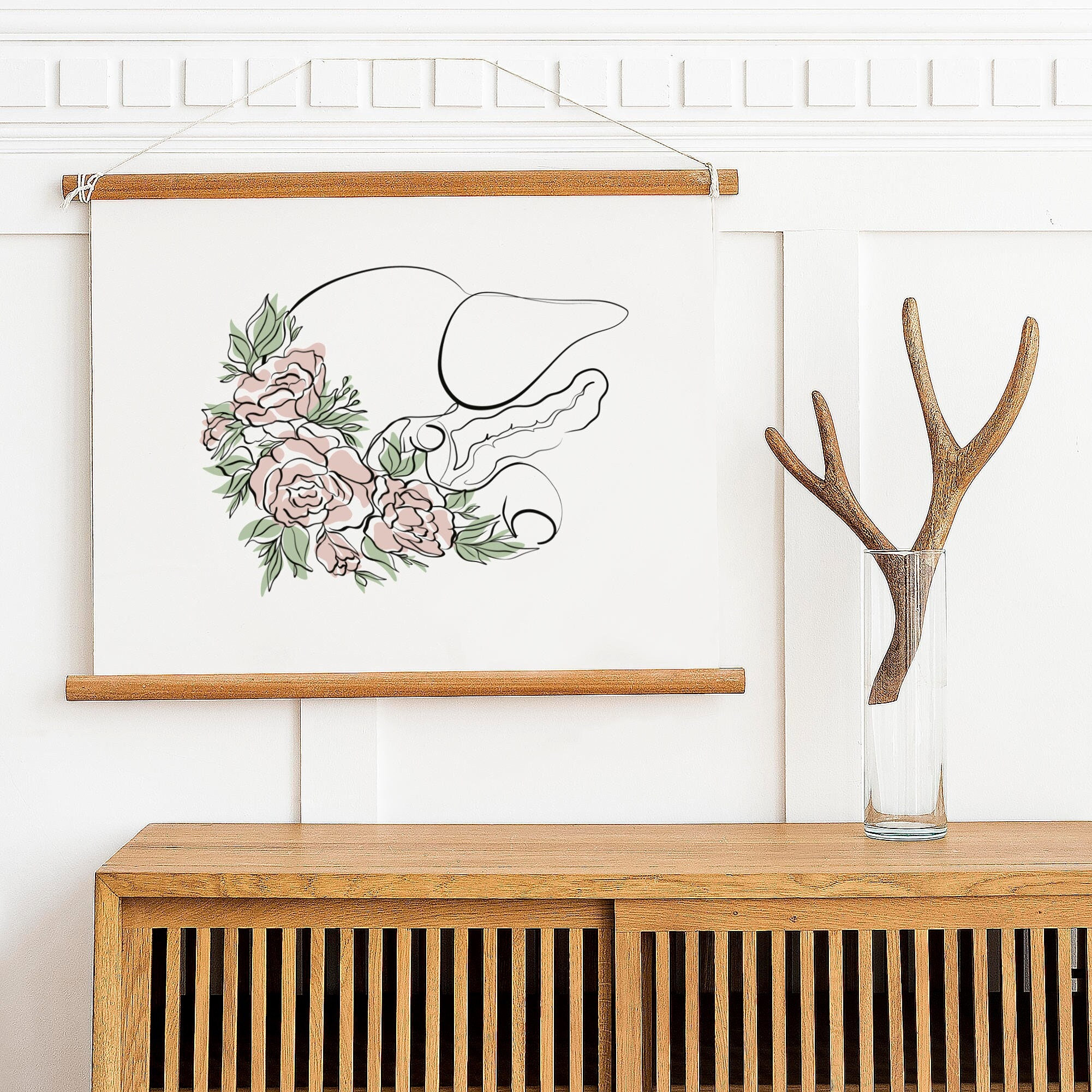 Liver Anatomy Wall Art, Floral Anatomy,anatomy Poster, Doctor Gifts ...