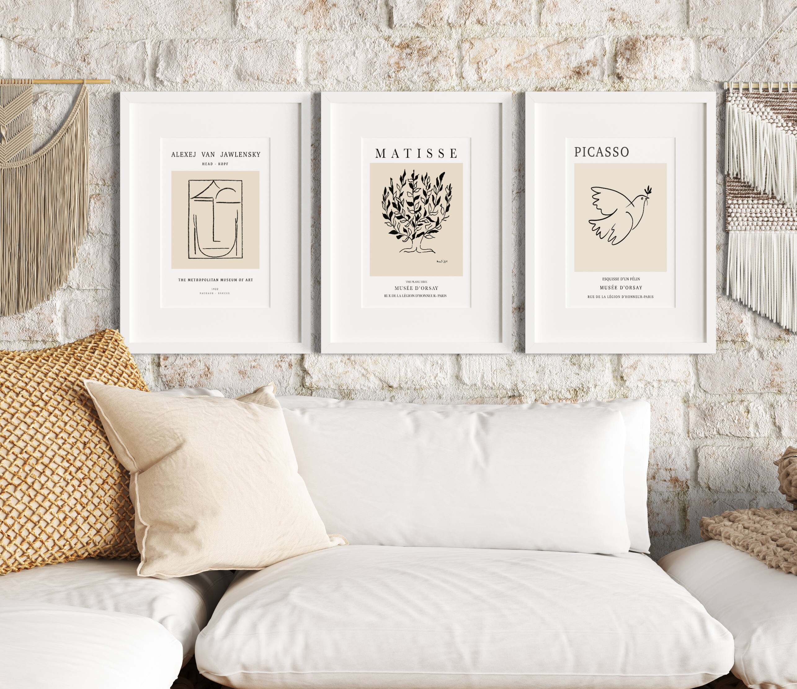 Tríptico Arte Mural, Picasso Arte Mural, Set Of 3 Print, Grabados Museo ...