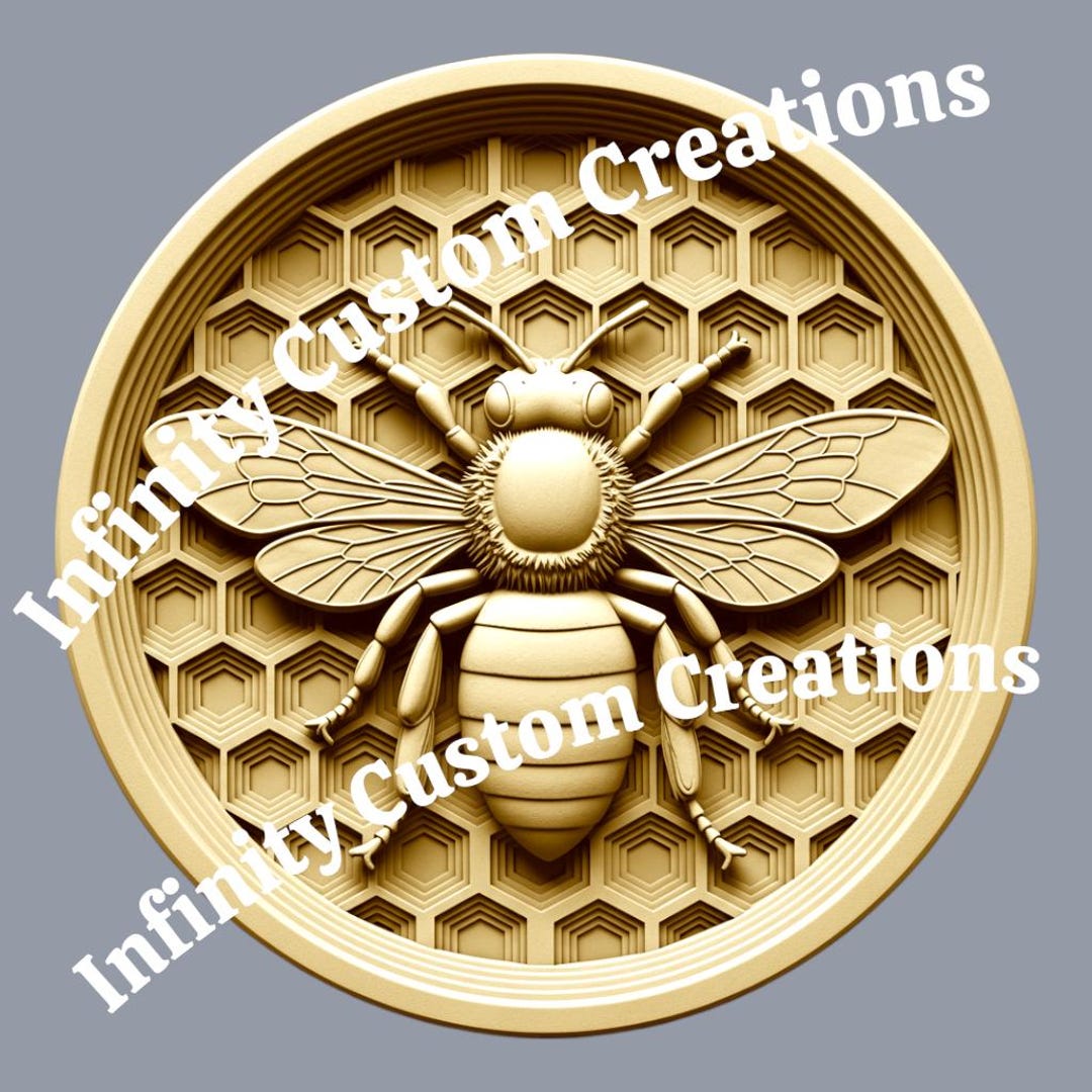 Honey Bee Coin Depth Map | 3D Embossing, Grayscale (BMP) (digital ...