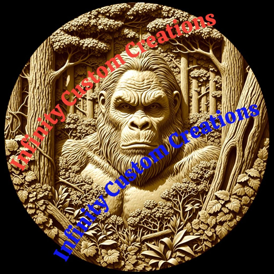 Bigfoot 3D Depth Map – Sasquatch CNC Relief Carving, Laser Engraving ...