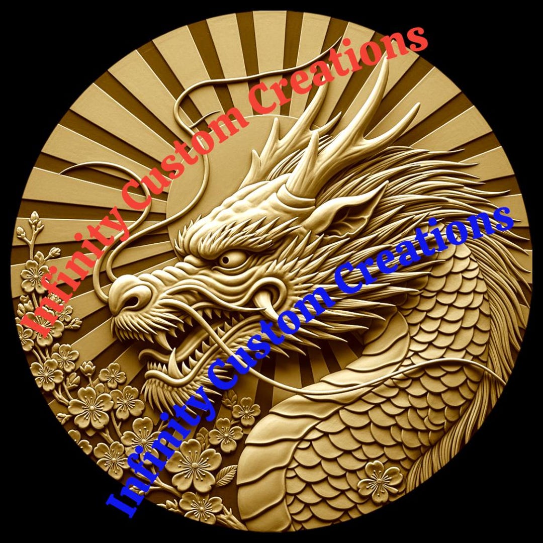 Chinese Dragon 3D Depth Map – CNC & Laser Engraving Heightmap (digital ...