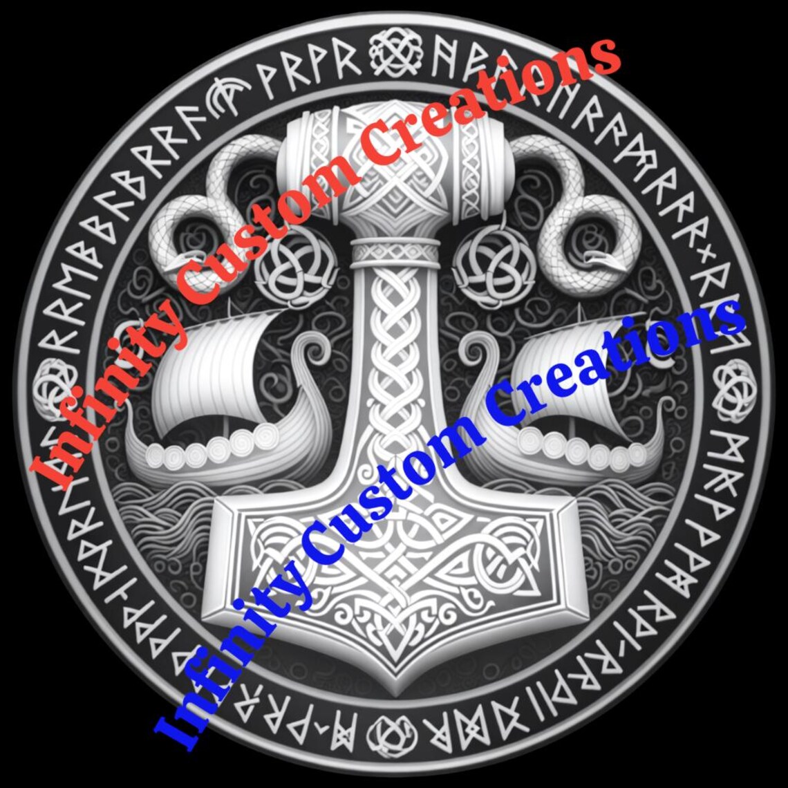 Viking Mjolnir 3D Depth Map – CNC Relief Carving & Laser Engraving ...