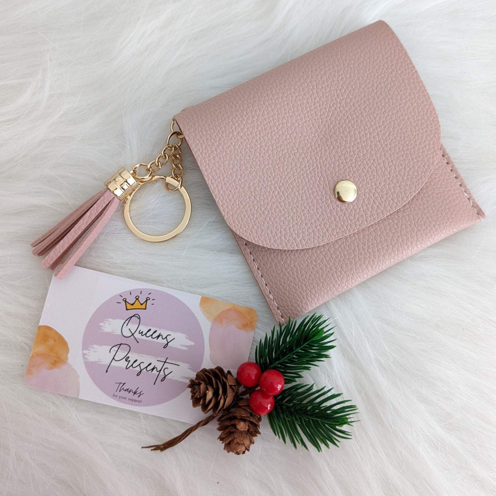 Keychain Wallet Minimalist Card Holder Wallet With Keyring - Etsy